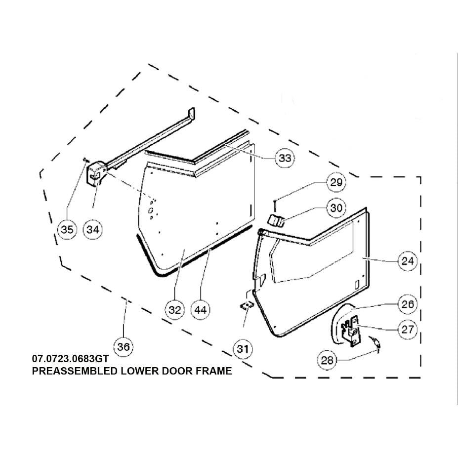 Genie Part # 07.0723.0683, 07.0723.0683GT - PREASSEMBLED LOWER DOOR FR