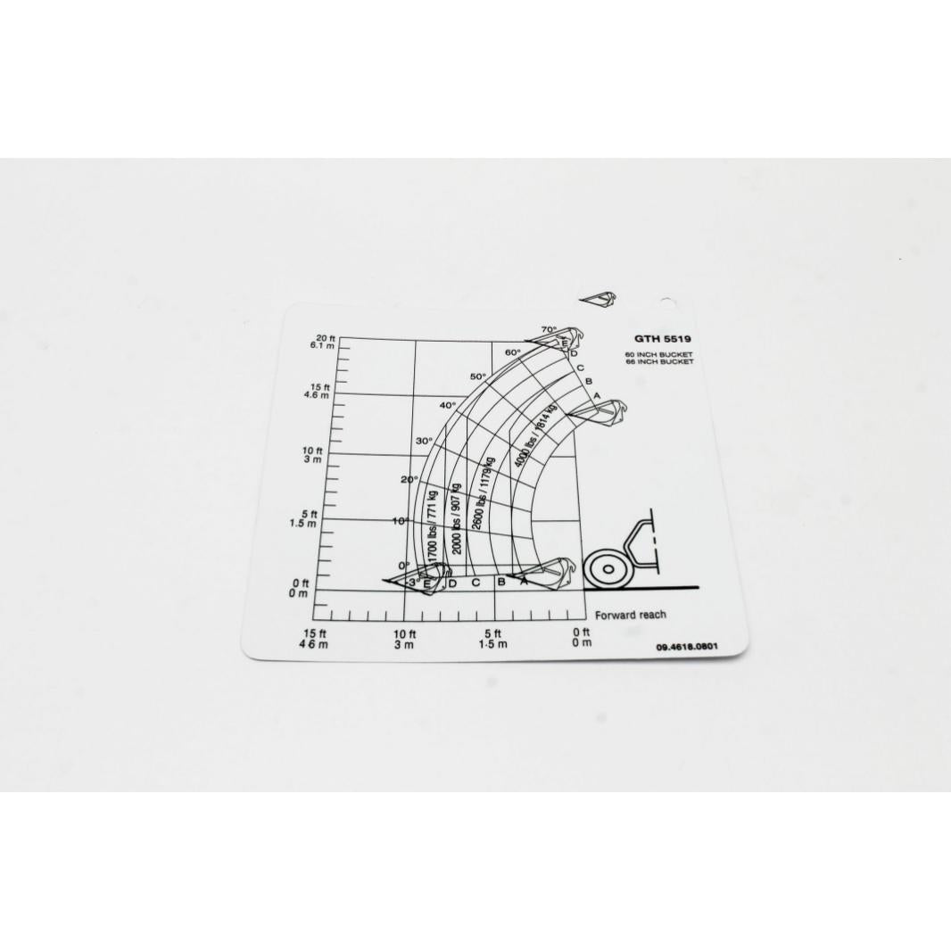 Genie Part # 09.4618.0801, 09.4618.0801GT - BUCKET LOAD CHART, GTH-551