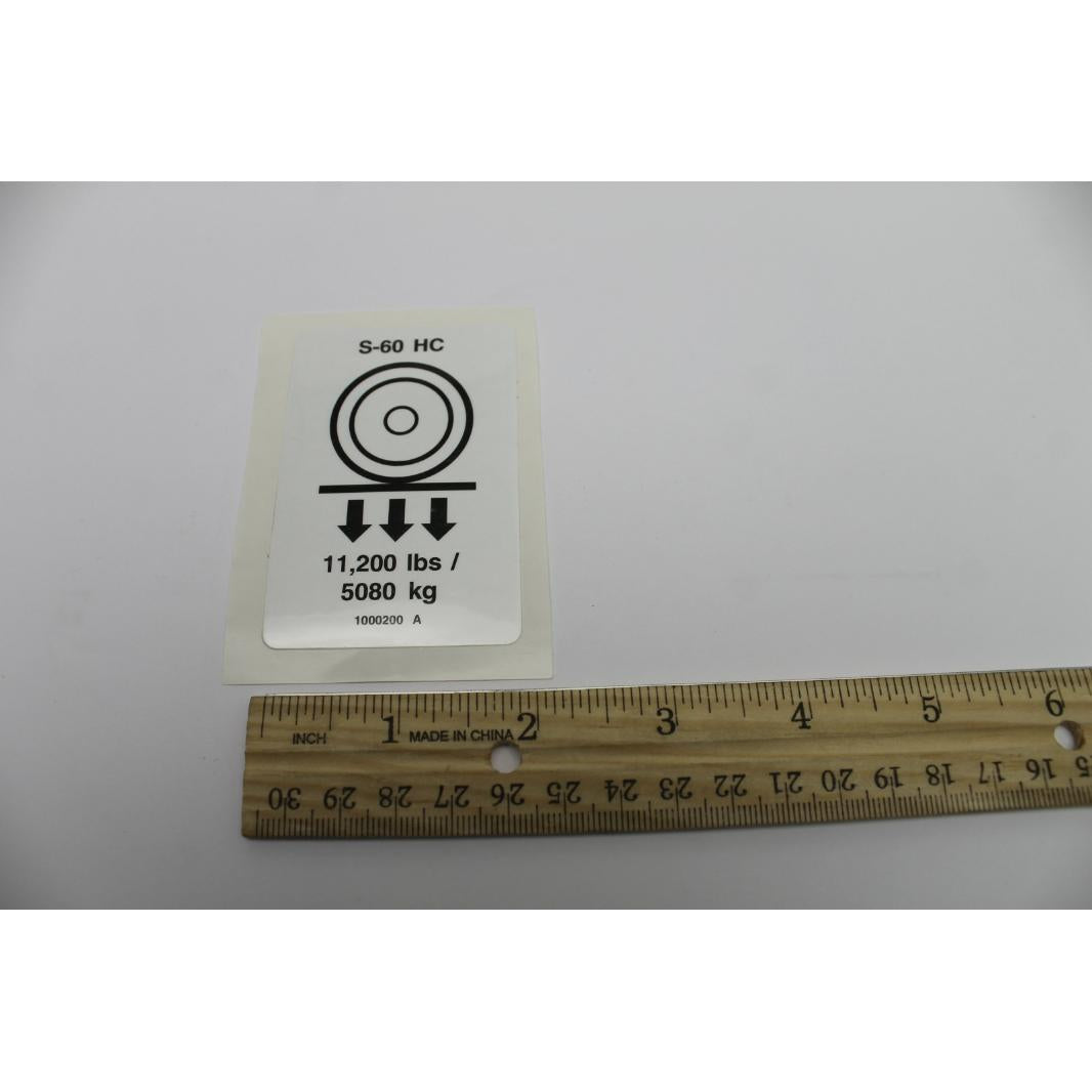 Genie Part # 1000200, 1000200GT - DECAL,LABEL,WHEEL LOAD S60HC