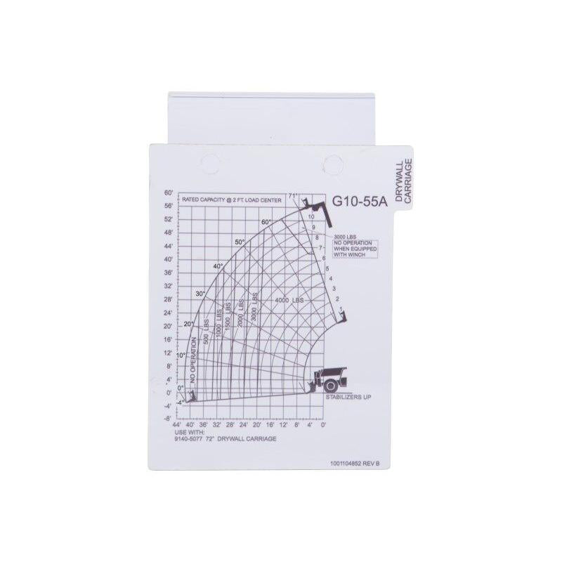 JLG Part # 1001104852 - LOAD, CHART - G10-55A