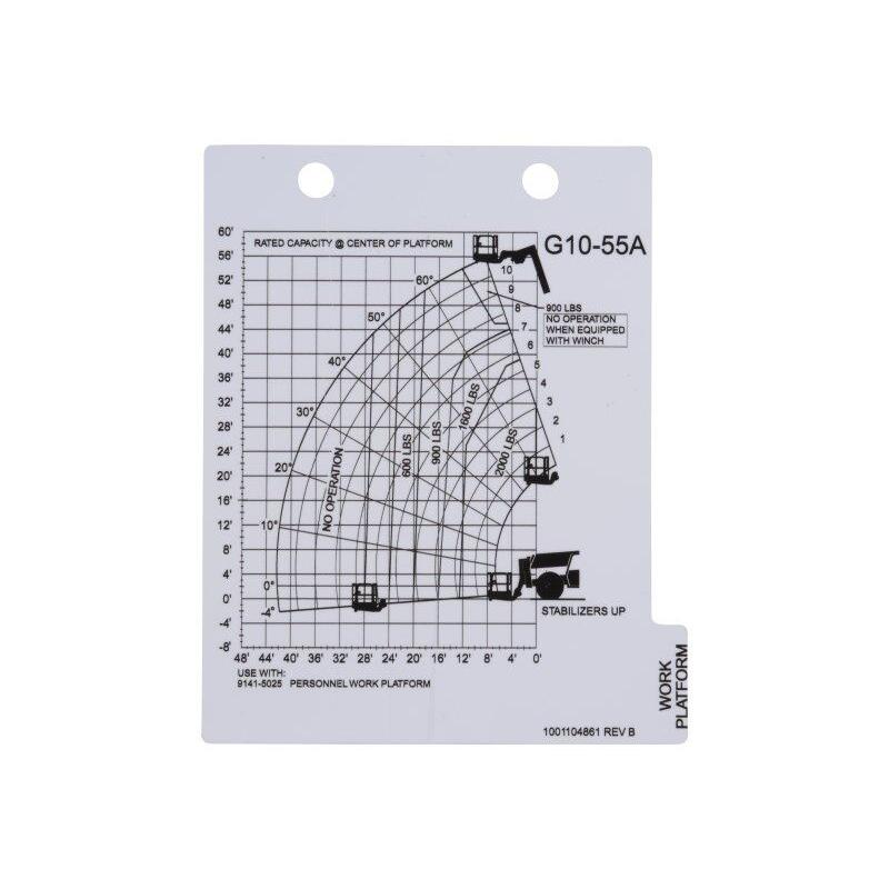 JLG Part # 1001104861 - LOAD, CHART - G10-55A