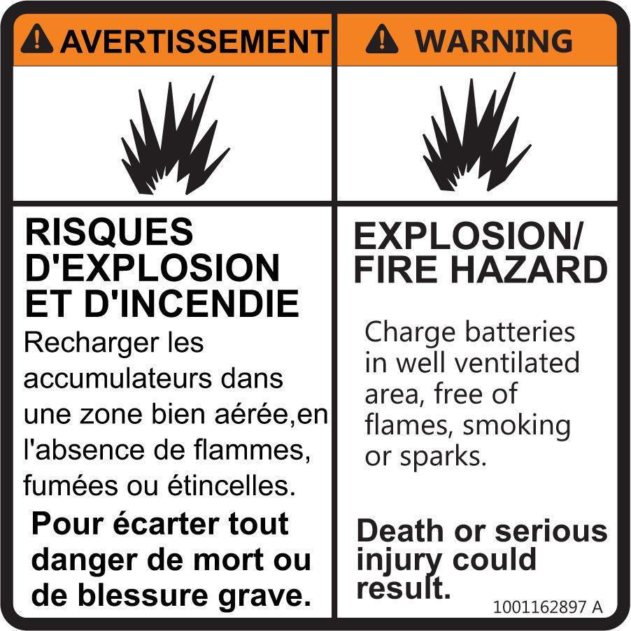 JLG Part # 1001162897 - DECAL, EXPLOSION HAZARD