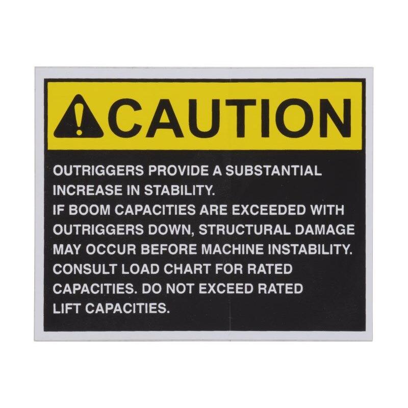 JLG Part # 10139033 - DECAL, OUTRIGGER CAUTION