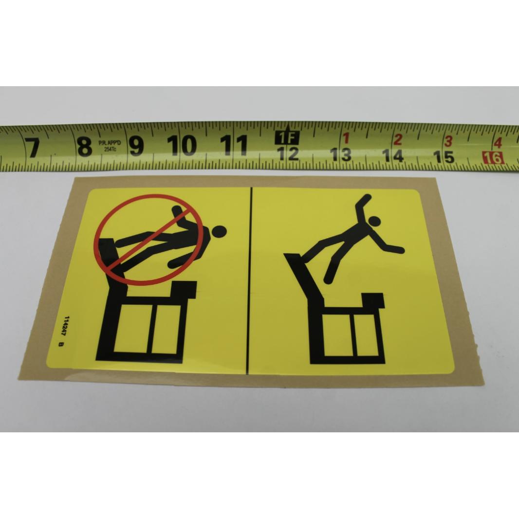 Genie Part # 114247, 114247GT - DECAL,LABEL,FALL HAZARD***