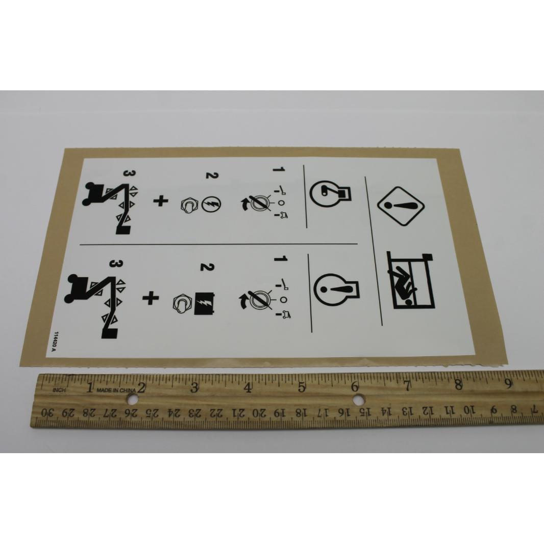 Genie Part # 114420, 114420GT - DECAL, EMERGENCY LOWERING IC