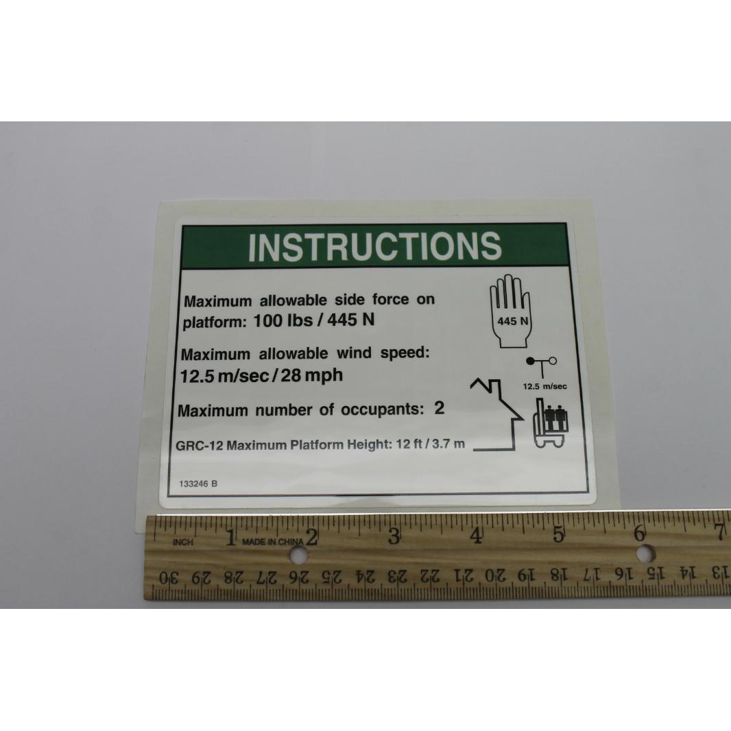 Genie Part # 133246, 133246GT - DECAL, SIDE FORCE, 100, GRC, ANSI