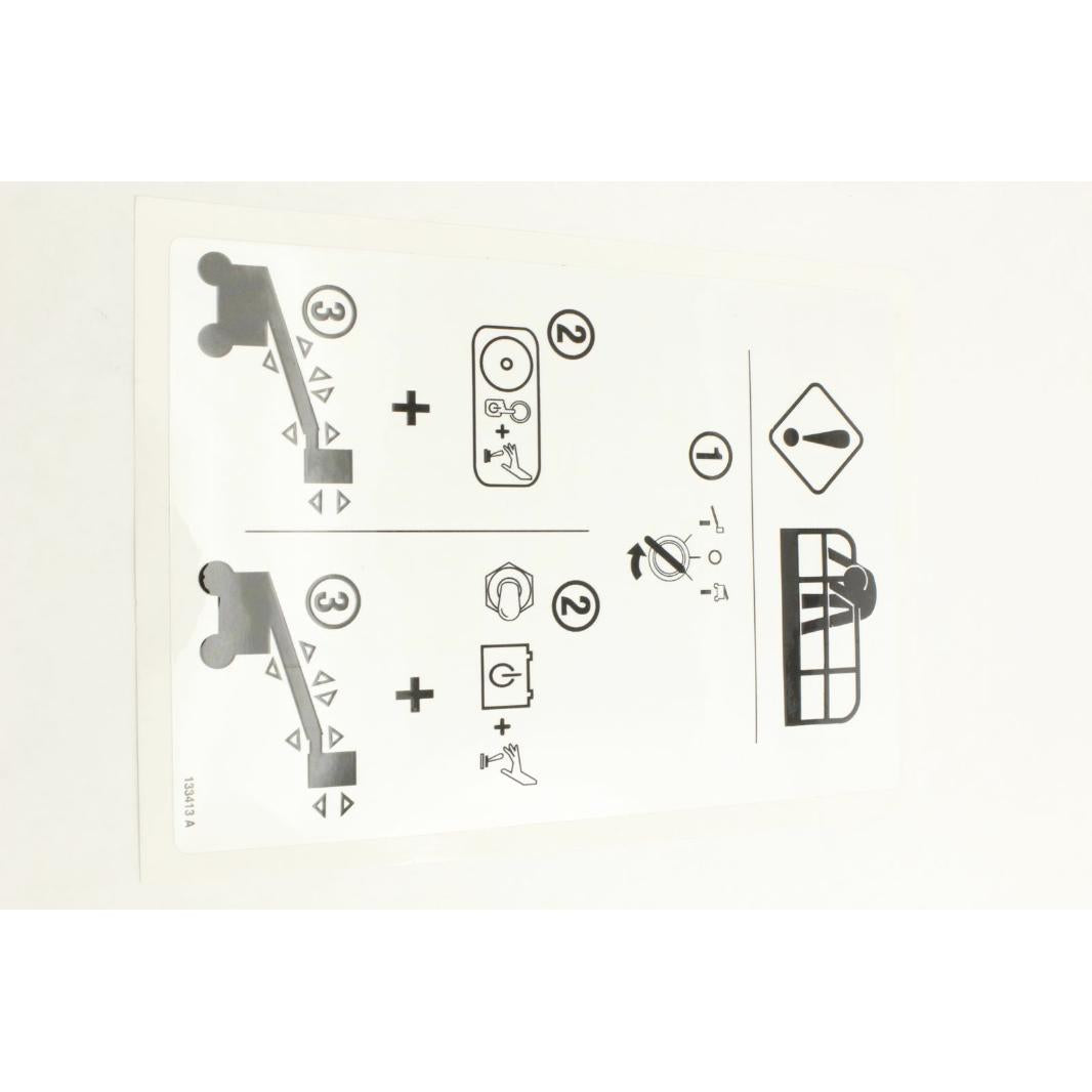 Genie Part # 133413, 133413GT - DECAL,EMERGENCY LOWERING