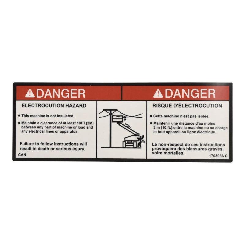 JLG Part # 1703936 - DECAL, DANGER (CAN)