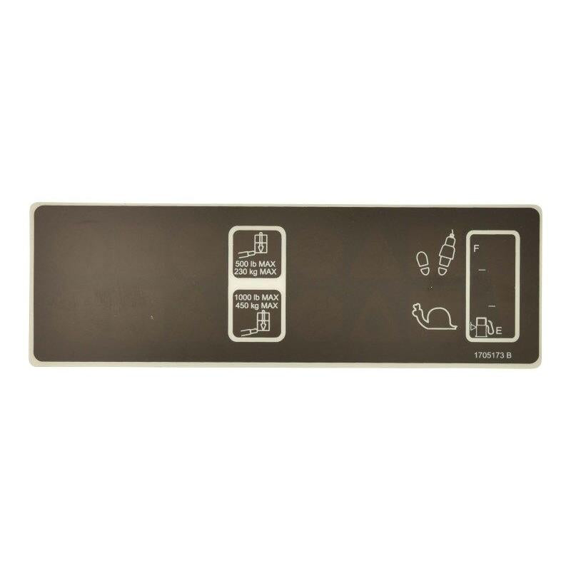 JLG Part # 1705173 - DECAL, PLATFORM DISPLAY (DOM)