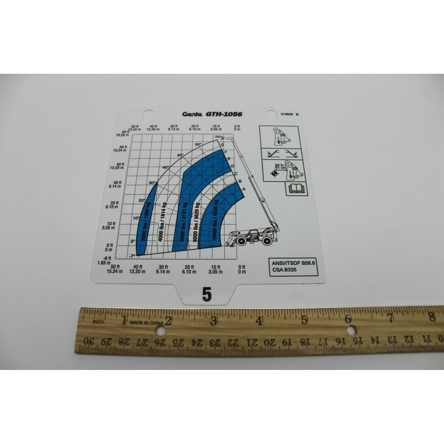 Genie Part # 215629, 215629GT - Load Chart, GTH-1056, 5-6
