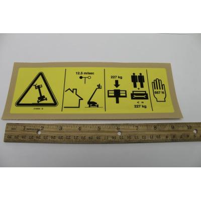 Genie Part # 219953, 219953GT - DECAL, TIP-OVER HAZARD, ANSI