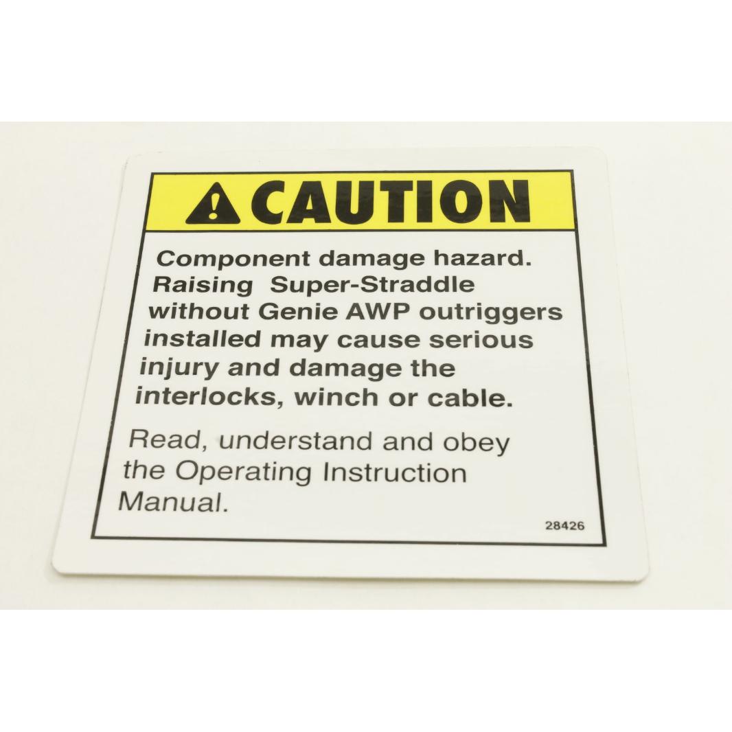 Genie Part # 28426, 28426GT - DECAL, CAUTION, DAMAGE HAZARD
