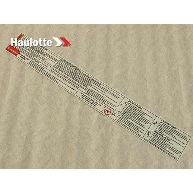 Haulotte Part # 3078150870 - OPERATING INSTRUCTION LABEL