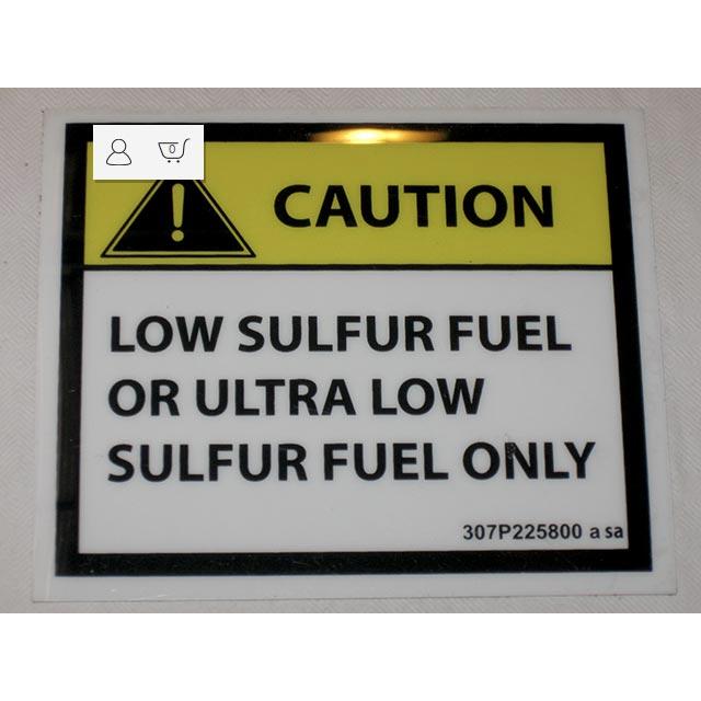 Haulotte Part # 307P225800 - LOW SULFUR FUEL LABEL