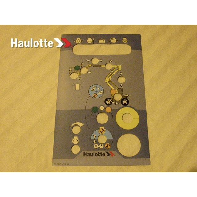 Haulotte Part # 307P226170 - CONTROL BOX LABEL