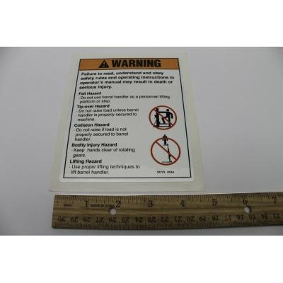 Genie Part # 32773, 32773GT - DECAL,WARNING TILT/ROTATE SAFE