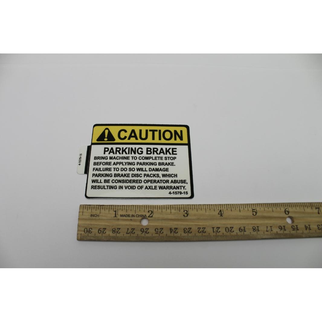 Genie Part # 4-1579-15, 4-1579-15GT - DECAL, PARKING BRAKE