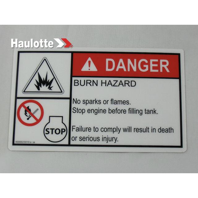 Haulotte Part # 4000025010 - Decal-Danger-Explosion Hazard