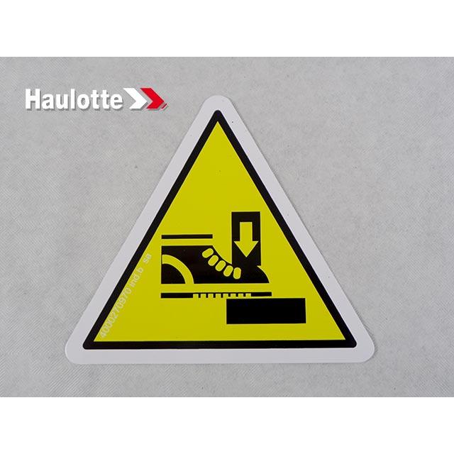 Haulotte Part # 4000270970 - FEET INJURY LABEL