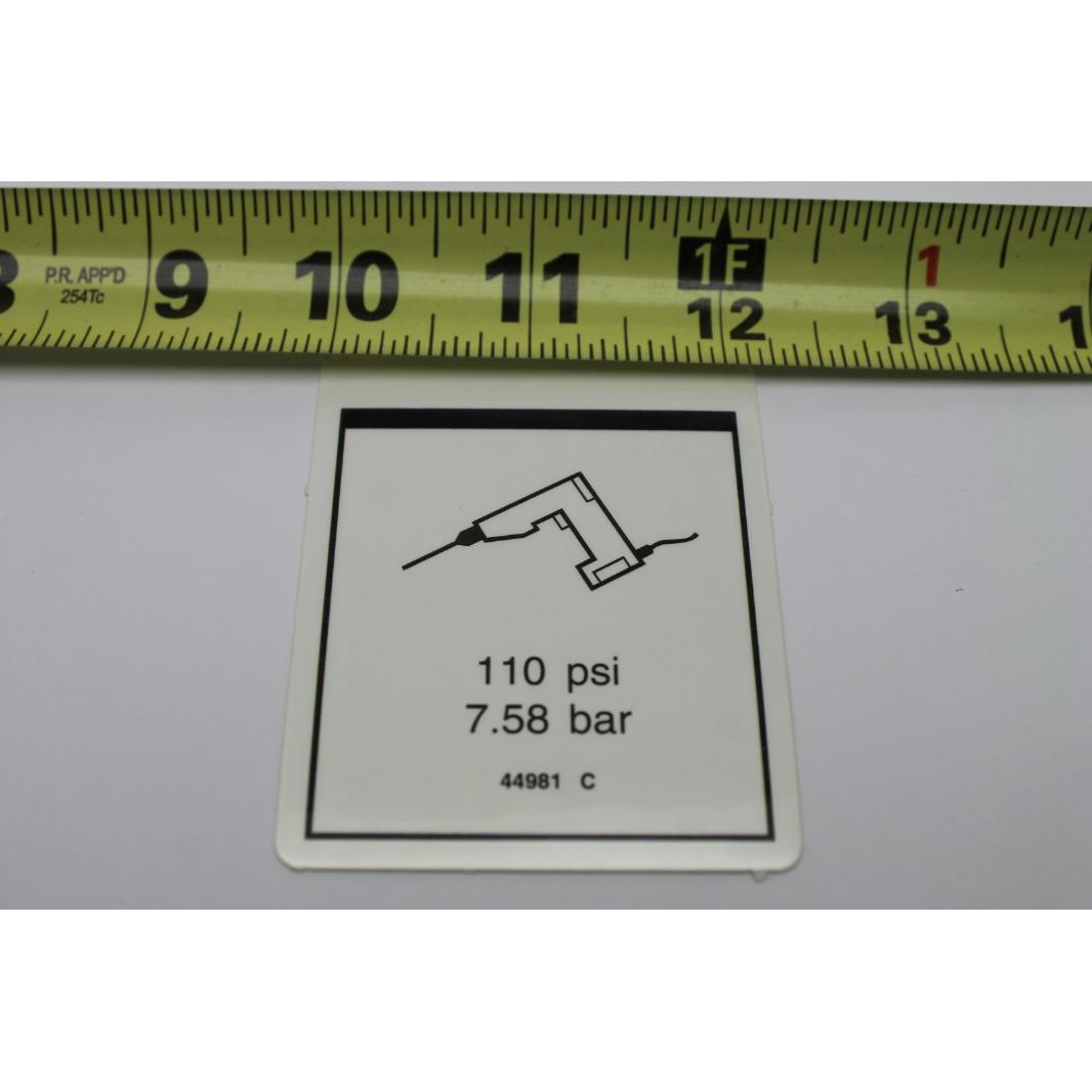 Genie Part # 44981, 44981GT - DECAL LABEL AIRLINE 110PSI