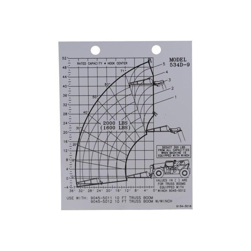 JLG Part # 91343018 - LOAD CHART