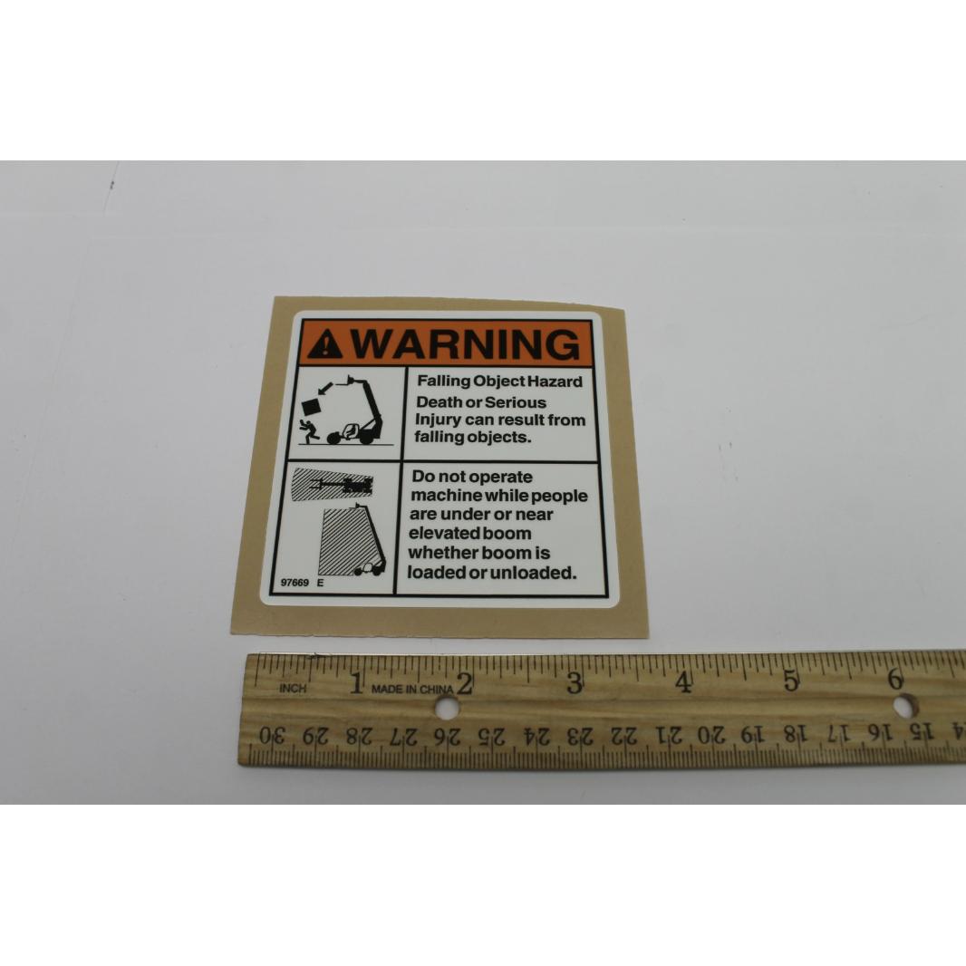 Genie Part # 97669, 97669GT - DECAL, WARN, FALLING OBJECT HAZ