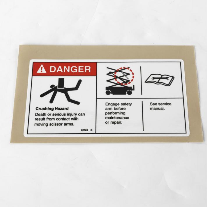 Genie Part # 82561, 82561GT - DECAL,DANGER-USE SAFETY ARM