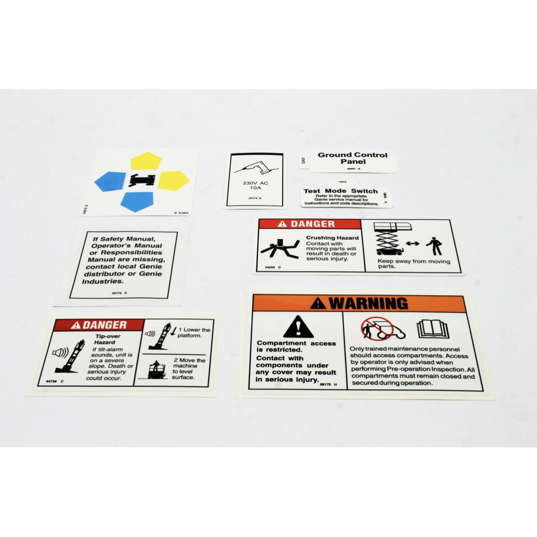 Genie Part # 97374, 97374GT - DECAL KIT, INSTRUC, GS90/84***