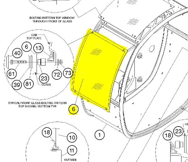 Genie Part # 130297, 130297GT - GLASS / WINDSHIELD / SAF-T-CAB